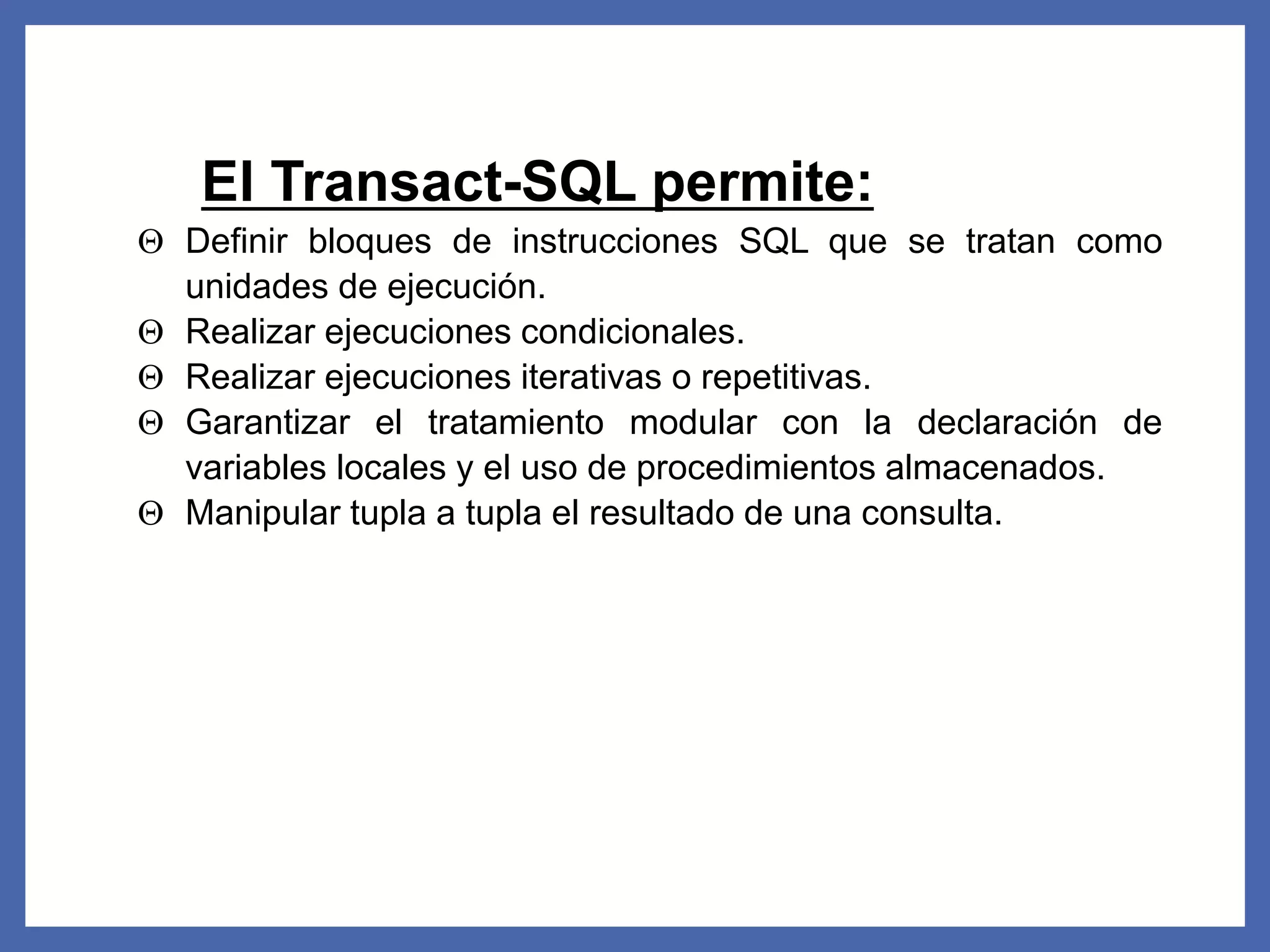 Lenguaje transact sql | PPT