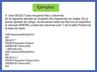 Lenguaje transact sql | PPT