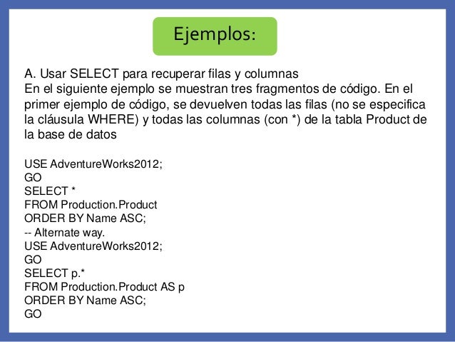 Lenguaje Transact Sql