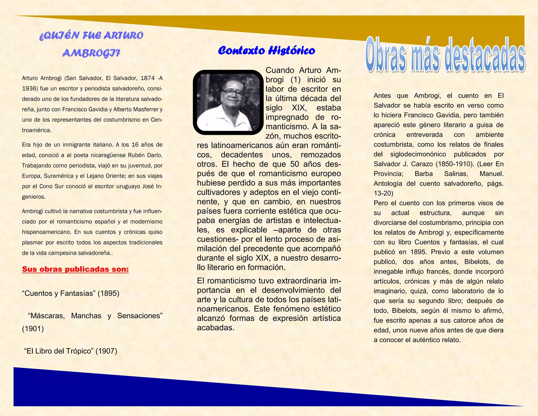 Arturo Ambrogi - triptico | PPT