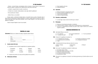Ficha de Trabajo Lenguaje y comunicación I Bimestre - 1º de Secundaria ...