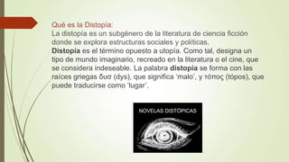 La novela distópica | PPT