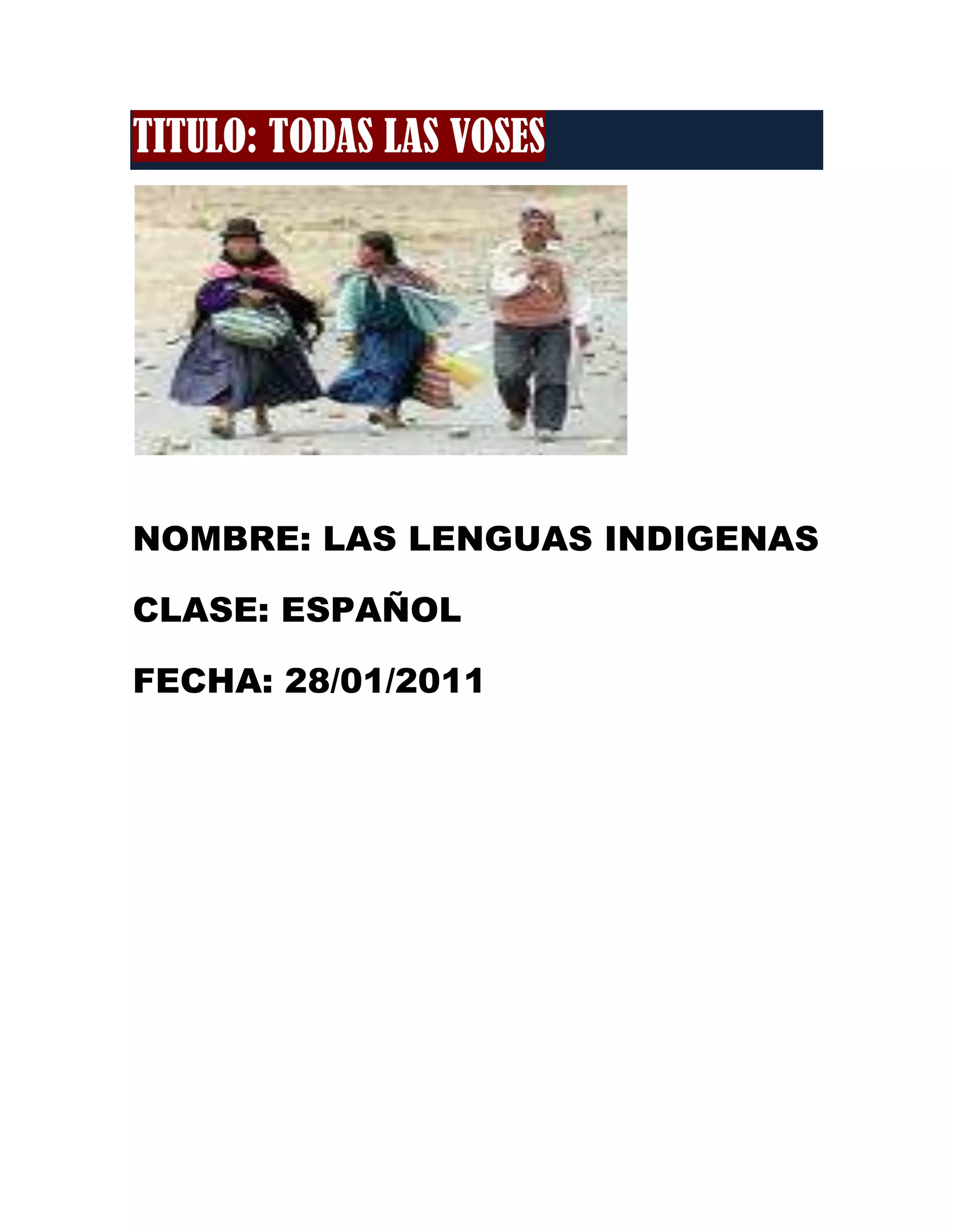 Lenguas Indigenas | DOCX