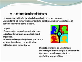 Lenguas, dialectos y variedades en el español | PPT