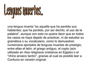 Lenguas perdidas | PPT