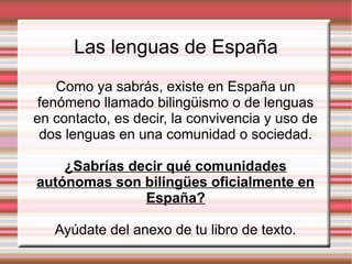Lengua y sociedad: Las lenguas de España | PDF