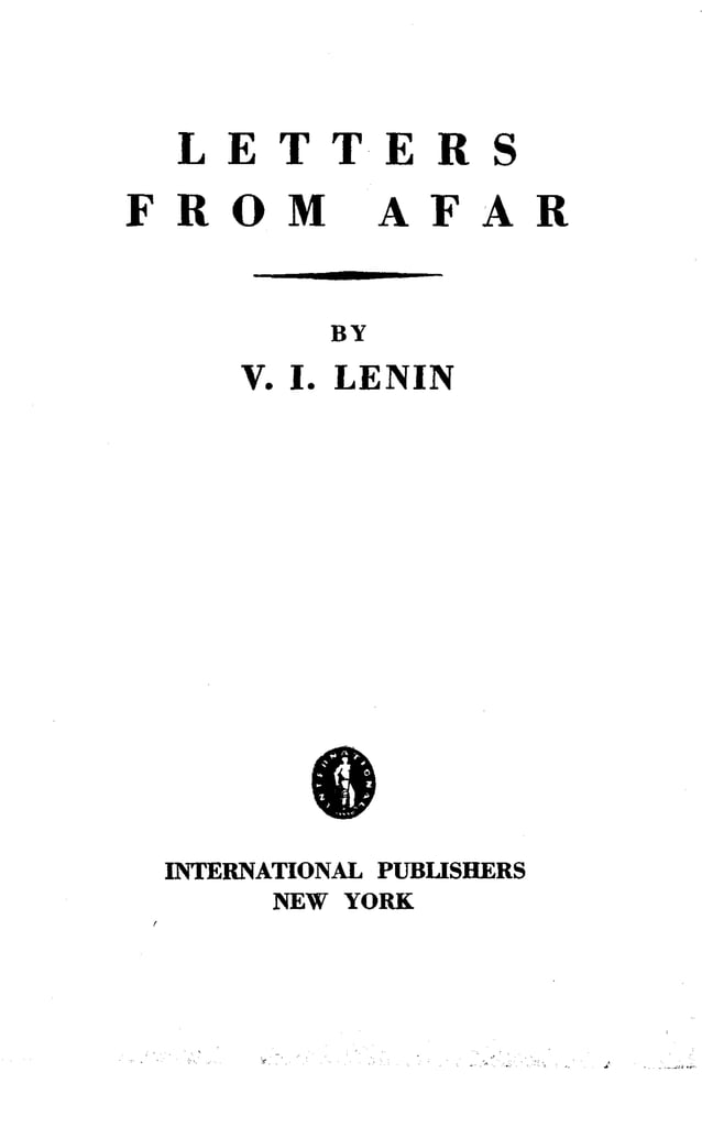 Lenin letters from-afar-v_i_lenin-1932-50pgs-bol-soc | PDF