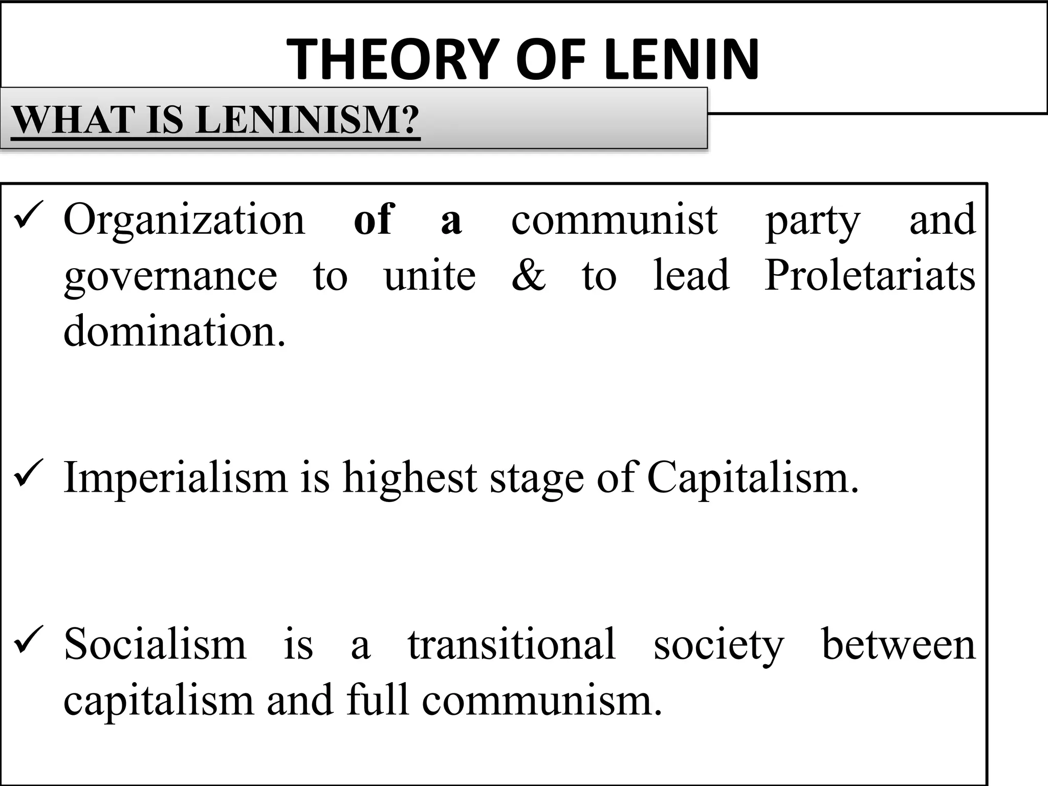 Leninism & Crux | PPTX