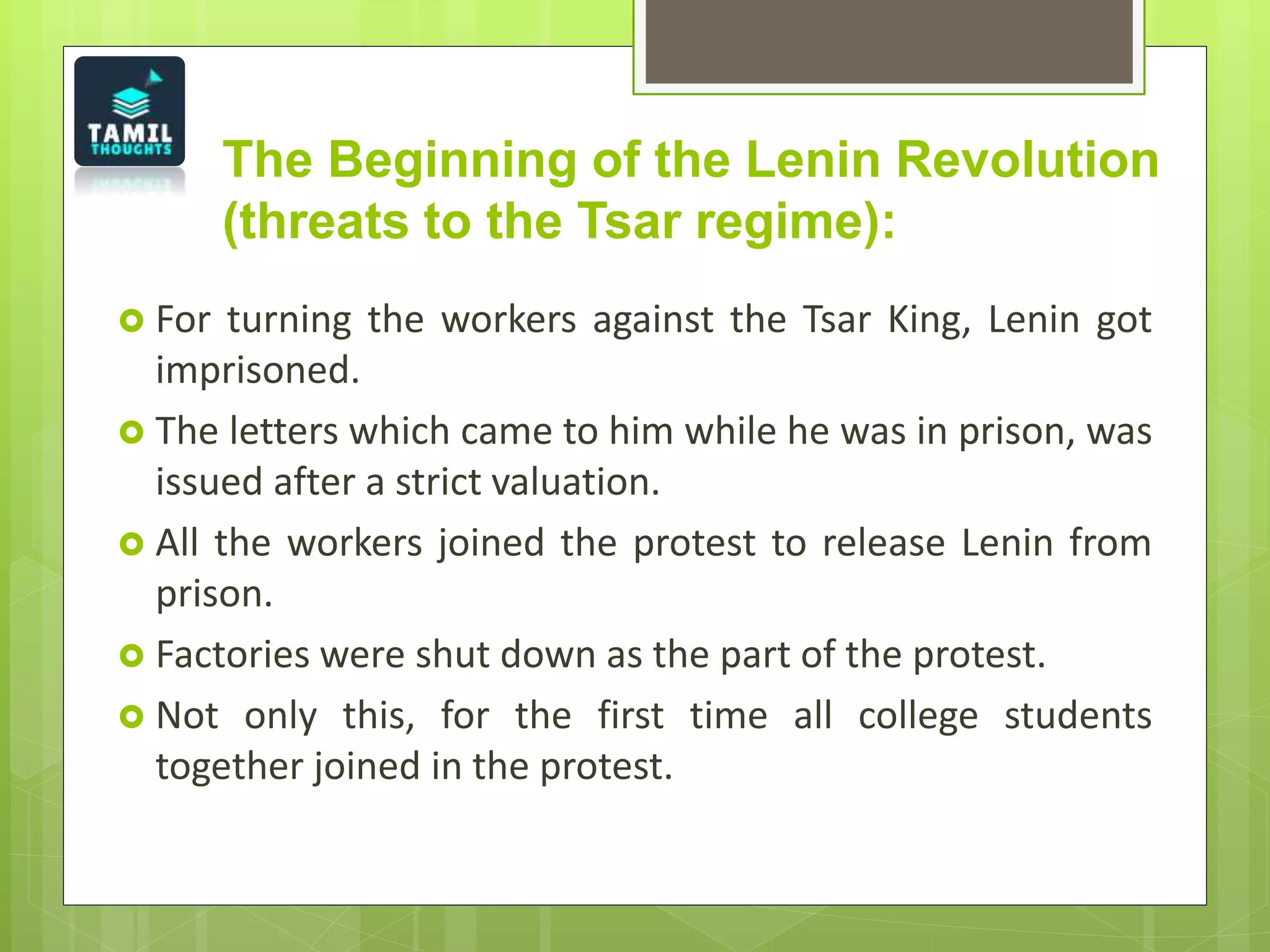 Lenin revolution ppt | PPT