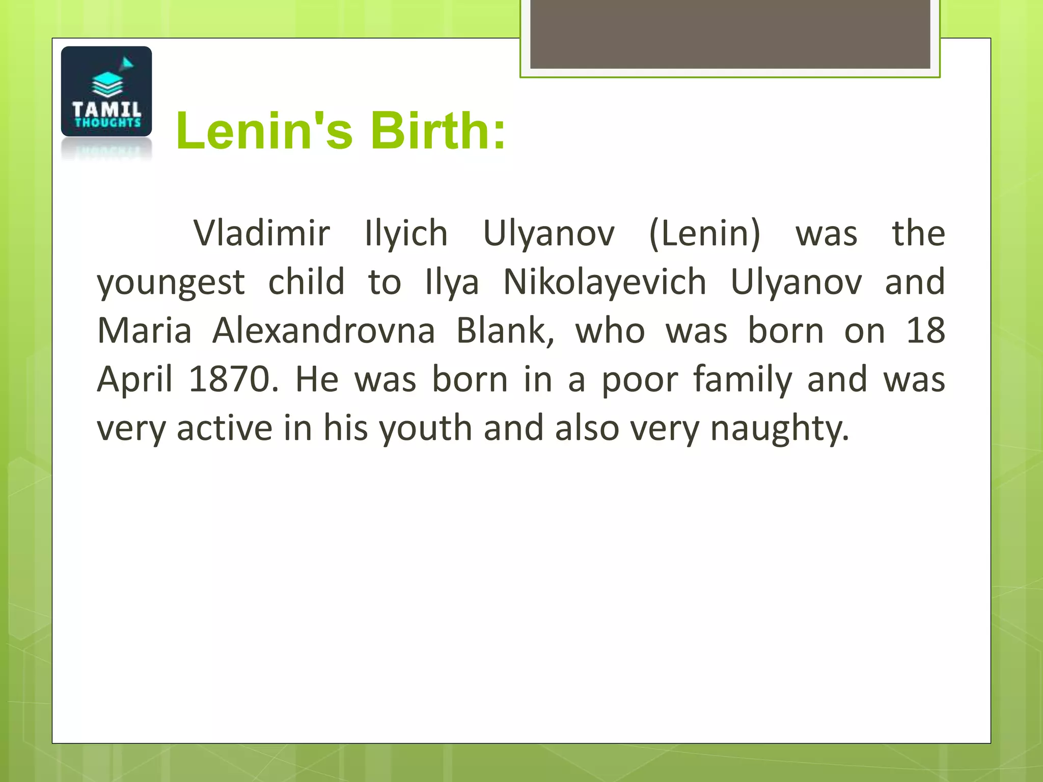 Lenin revolution ppt | PPT