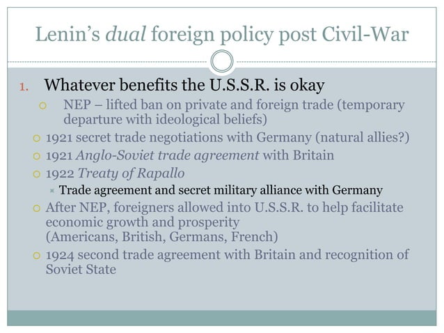 Lenin’s foreign policy & relations 1918-1924 by Alex Rakochy | PPTX ...