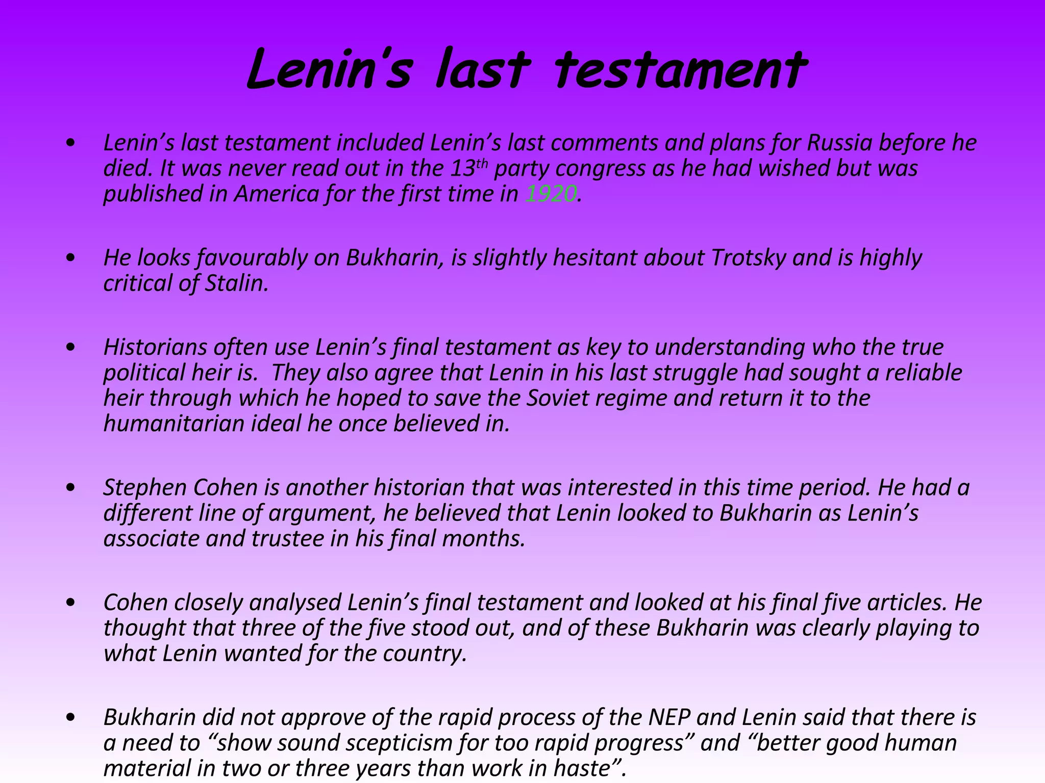 Lenin – Tyrant Or Saviour | PPT