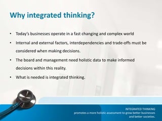 Lenmed "Why integrated thinking?" presentation | PPTX
