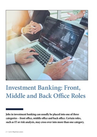 Investment Banking: Front, Middle and Back Office Roles | PDF