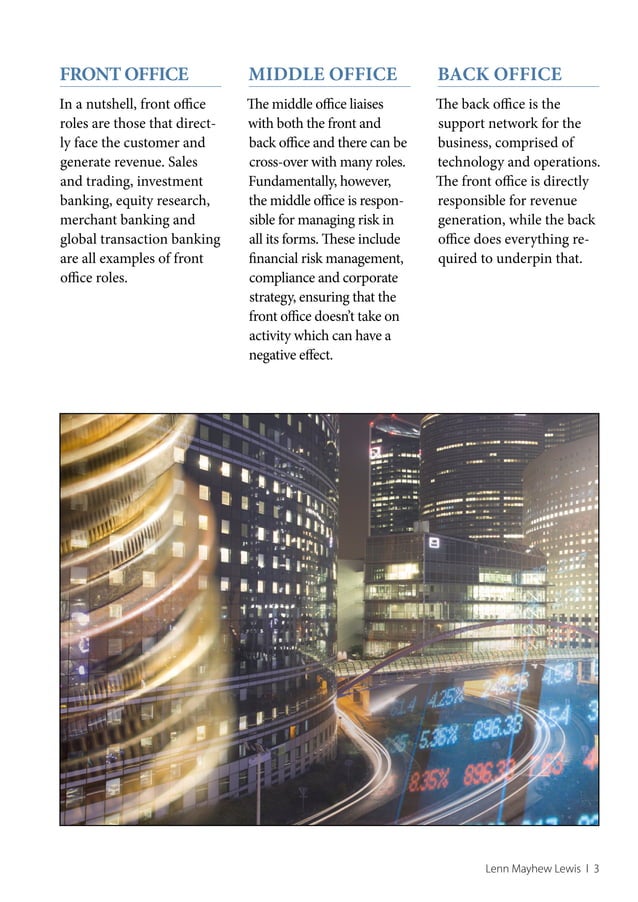 Investment Banking: Front, Middle and Back Office Roles | PDF ...