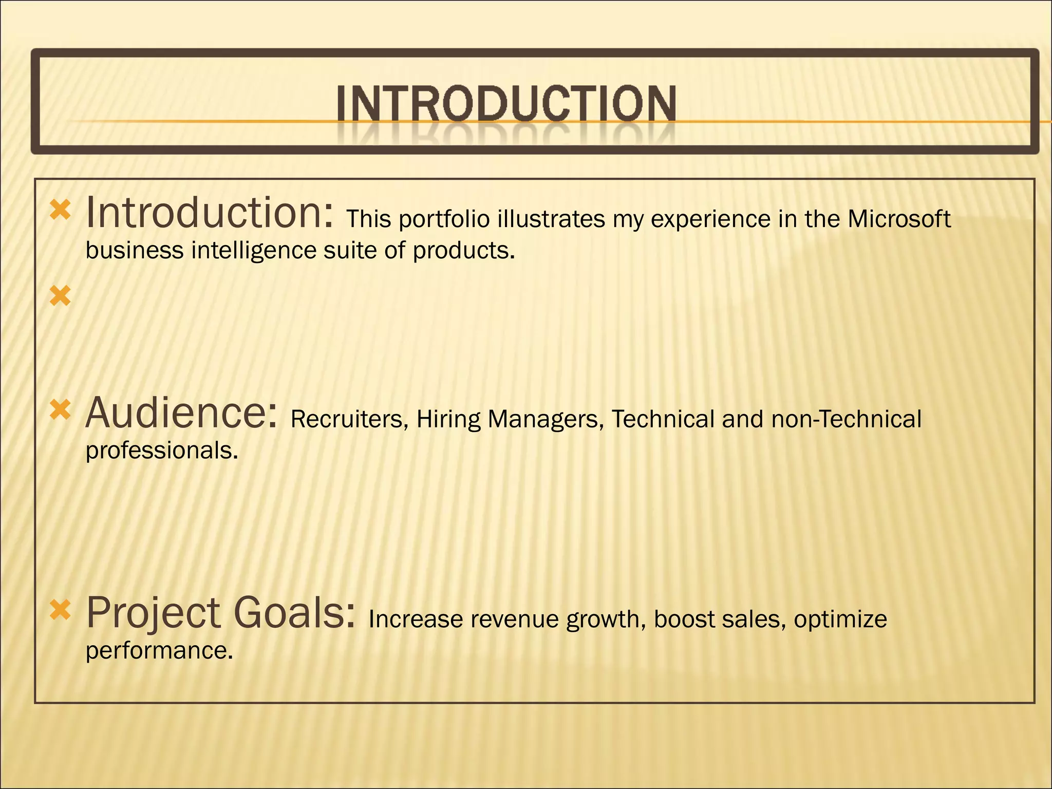 My Business Intelligence Portfolio | PPT