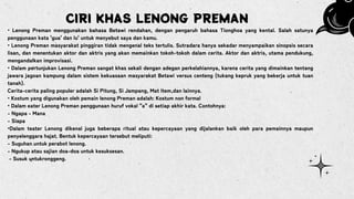 Materi lenong muatan lokal betawi kelas X | PDF