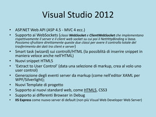 Le novita di visual studio 2012 | PPTX