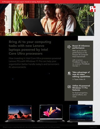 Bring AI to your computing tasks with new Lenovo laptops powered by Intel Core Ultra processors ...