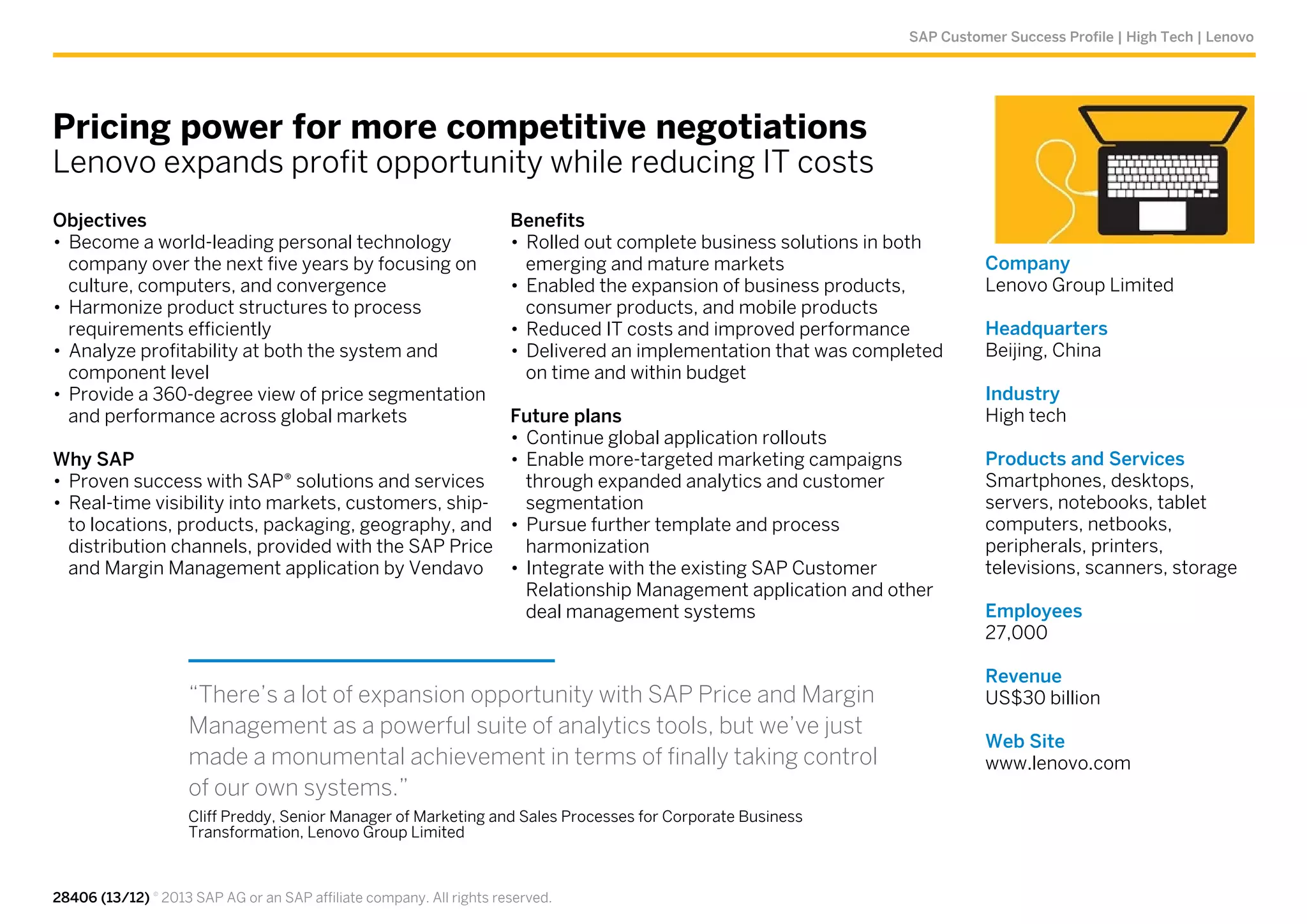 Lenovo Customer Success Profile | PDF