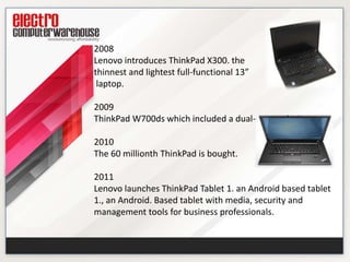 Lenovo Laptops Evolution | PPTX