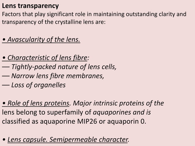 Lens ( Ophthalmology- Quick Revision ) | PPT