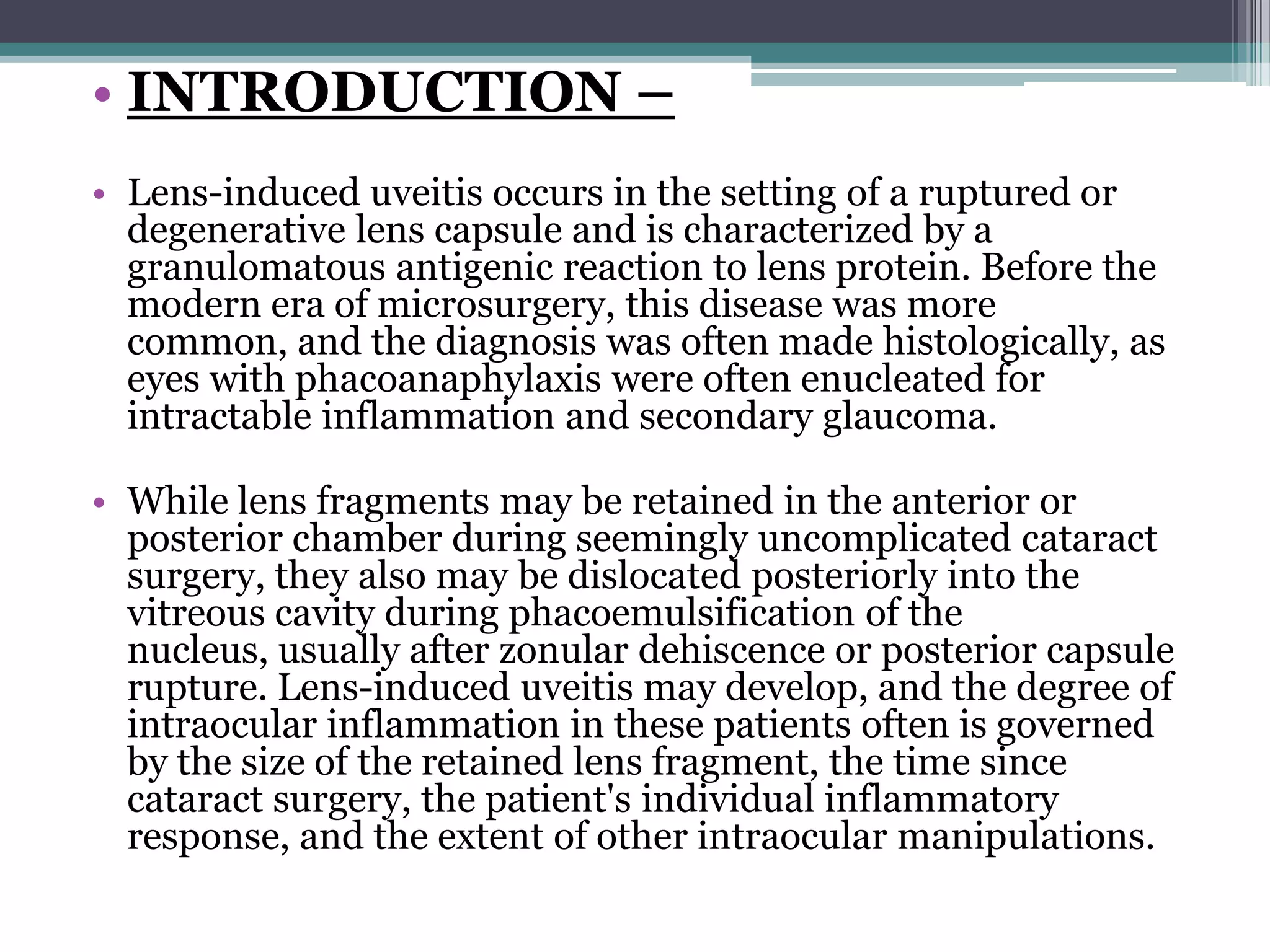 Lens Induced Uveitis | PPTX