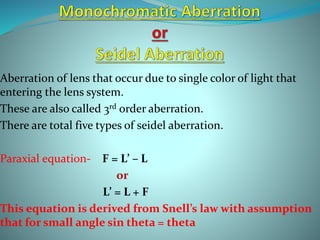 Lens aberration | PPTX