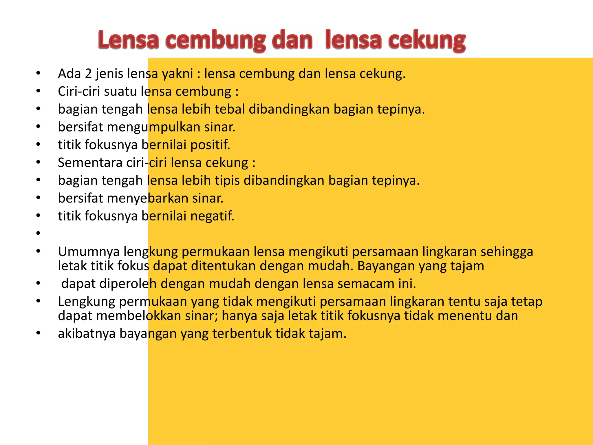 Lensa cembung dan lensa cekung | PPTX