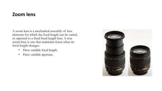 Lens and its Types | PPTX | Photography | Arts and Crafts