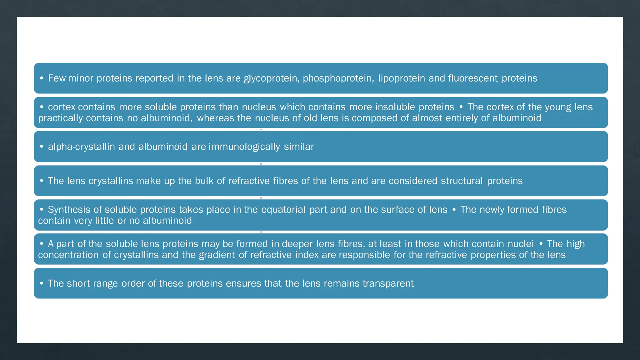 Crystaline lens Biochemistry- Ocular Biochemistry | PDF