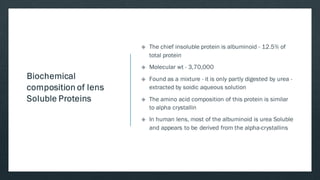 Crystaline lens Biochemistry- Ocular Biochemistry | PDF