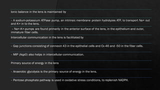 Crystaline lens Biochemistry- Ocular Biochemistry | PDF