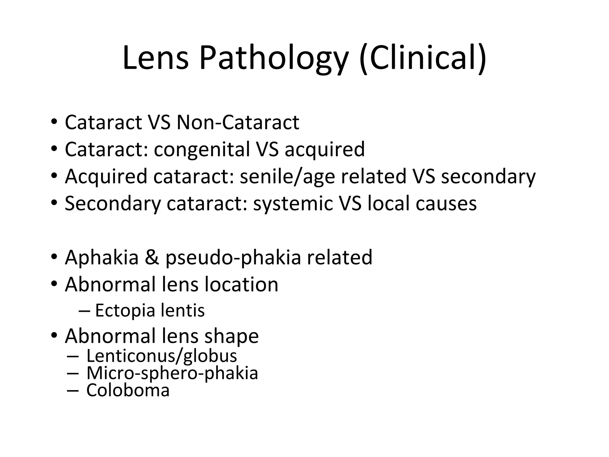 Lens & Cataract: Notes | PPTX