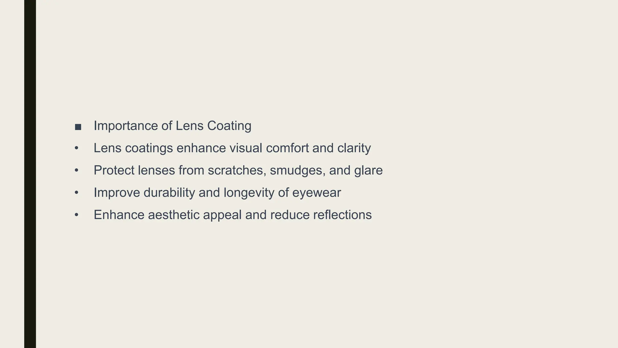 Ophthalmic Lens coatings & its types.pptx
