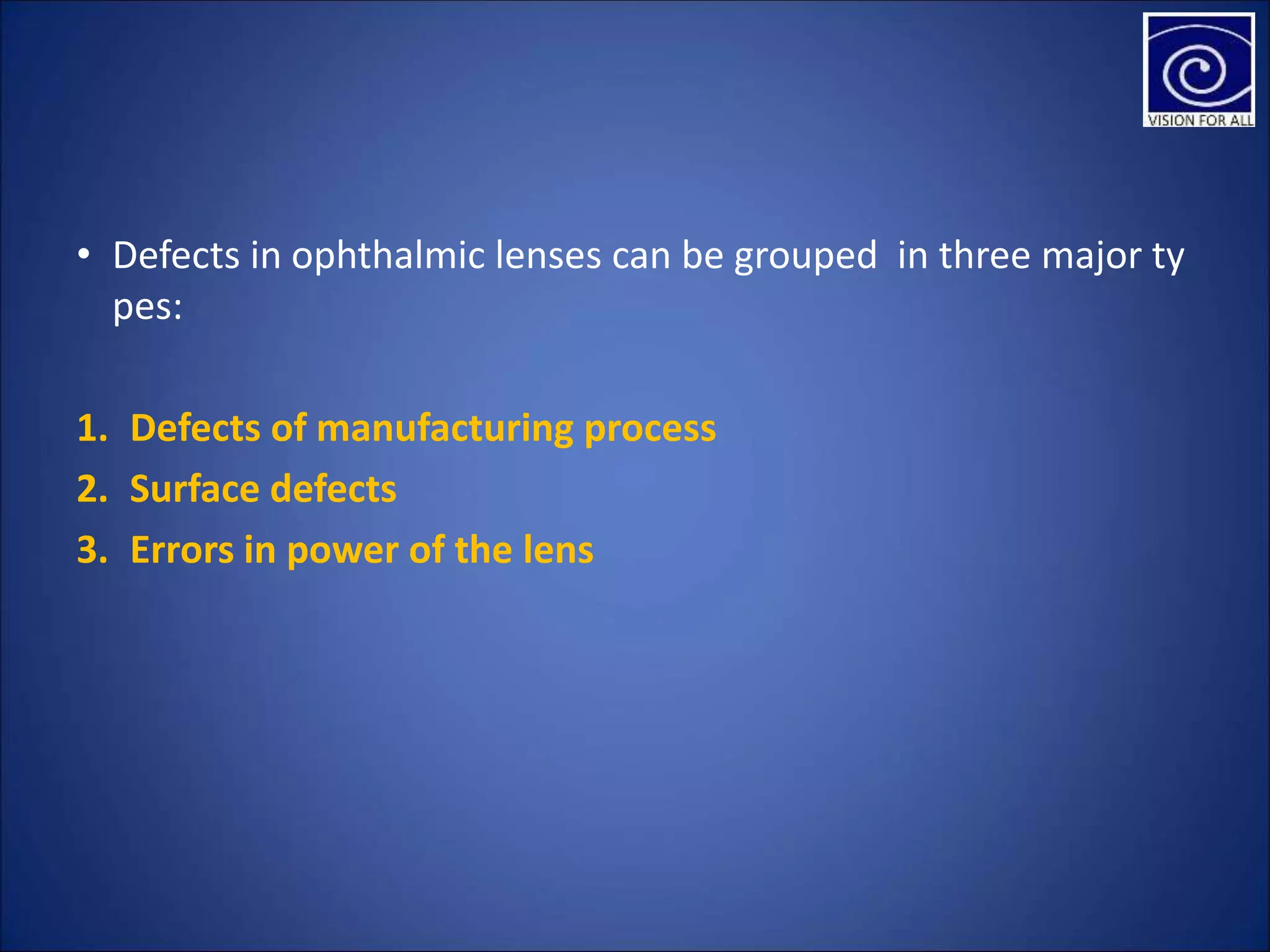 Lens defects or lens fault ppt | PPTX