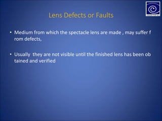 Lens defects or lens fault ppt | PPTX