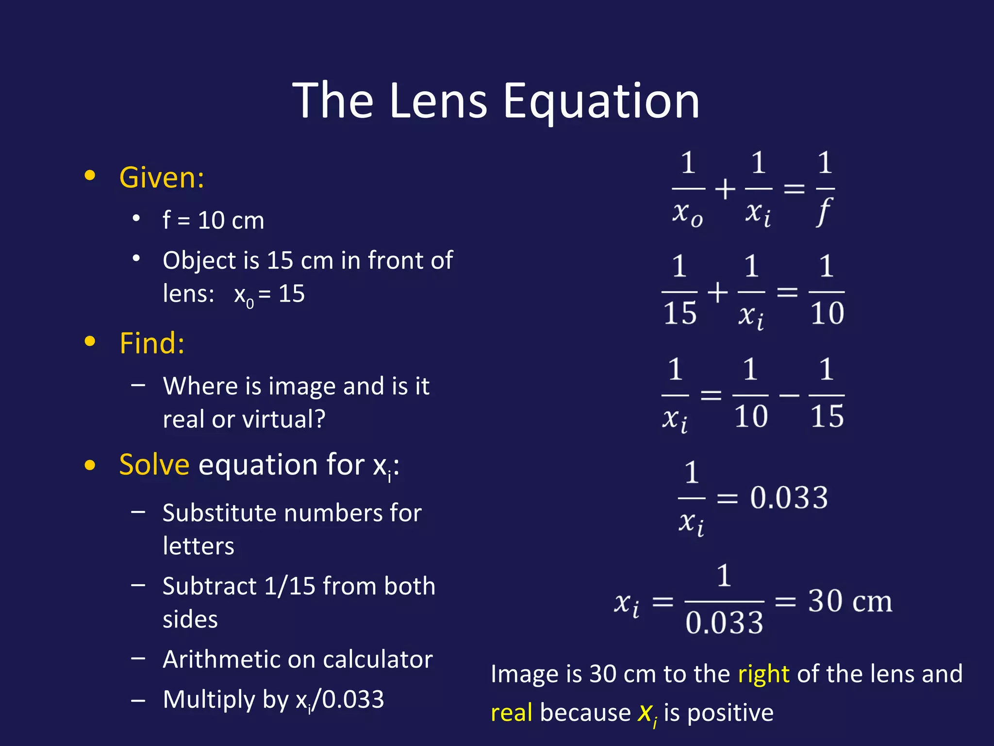 Lens equation 2013 | PPT