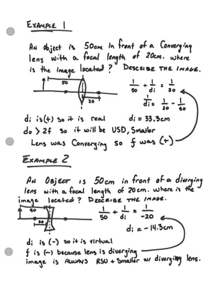 Lens equation notes | PDF