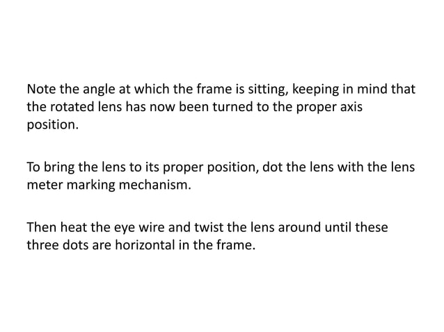 Lens insertion for basic optical dispensing | PPTX
