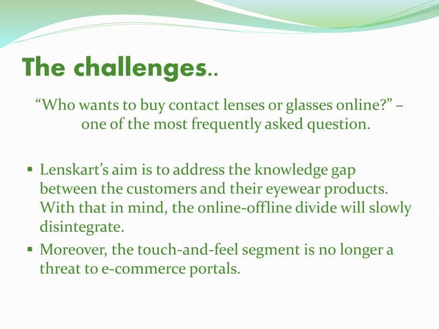 The Story of LensKart | PPTX | Search | Internet