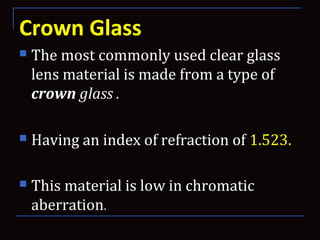 ophthalmic Lens material and design | PPT