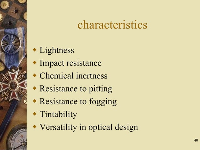 Lens material and its propertes | PPSX
