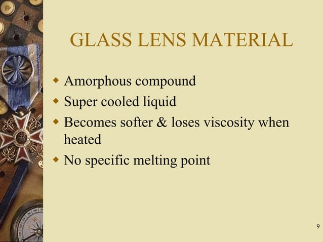Lens material and its propertes | PPSX