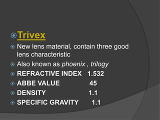 Lens material by zohra | PPT