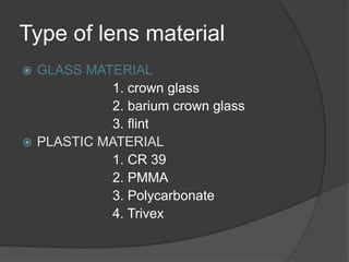 Lens material by zohra | PPT