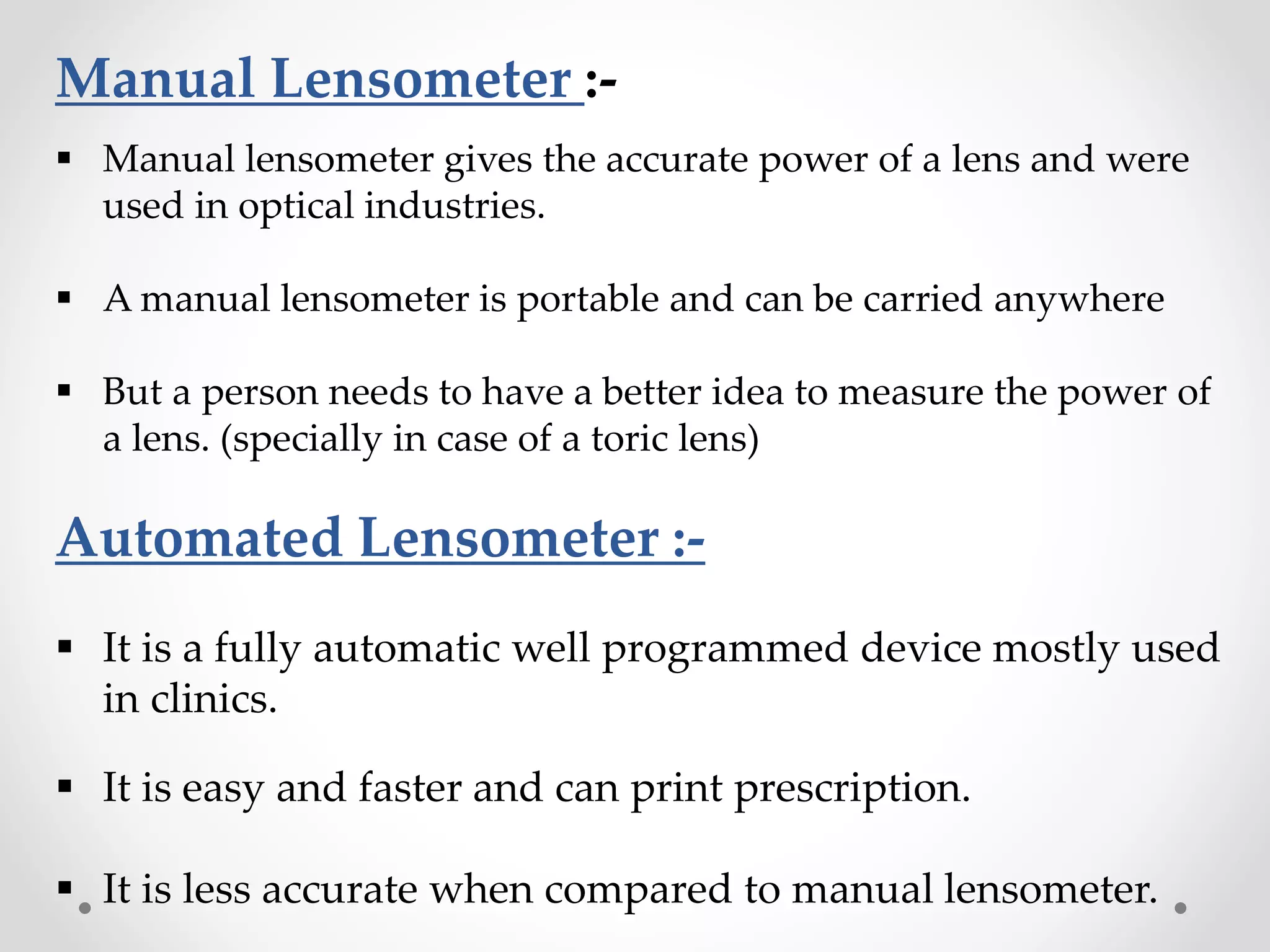 Lensometers | PPTX