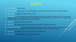 lensometer to find focal power of the lens..pptx