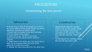lensometer to find focal power of the lens..pptx