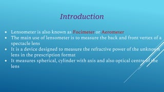 lensometer to find focal power of the lens..pptx